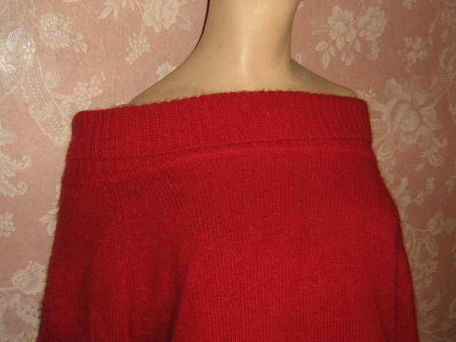 Red Angora Cowl Neck Sweater Fluffy Soft Slouchy Boyfriend L
