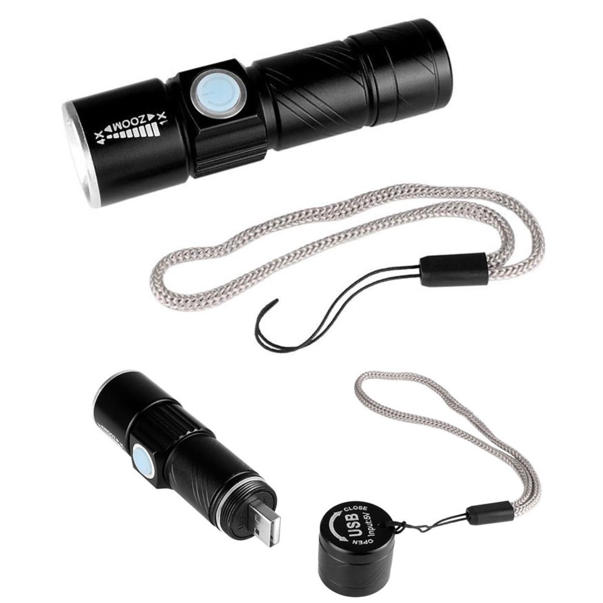 USB Rechargeable LED Flashlight