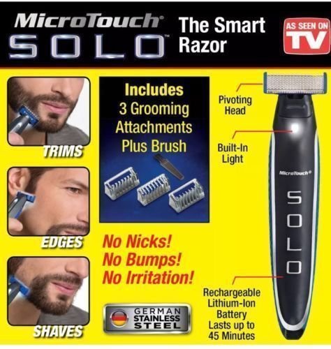 SOLO Mens Shaver MicroTouch Rechargeable Smart Trim Razor Hot Gift