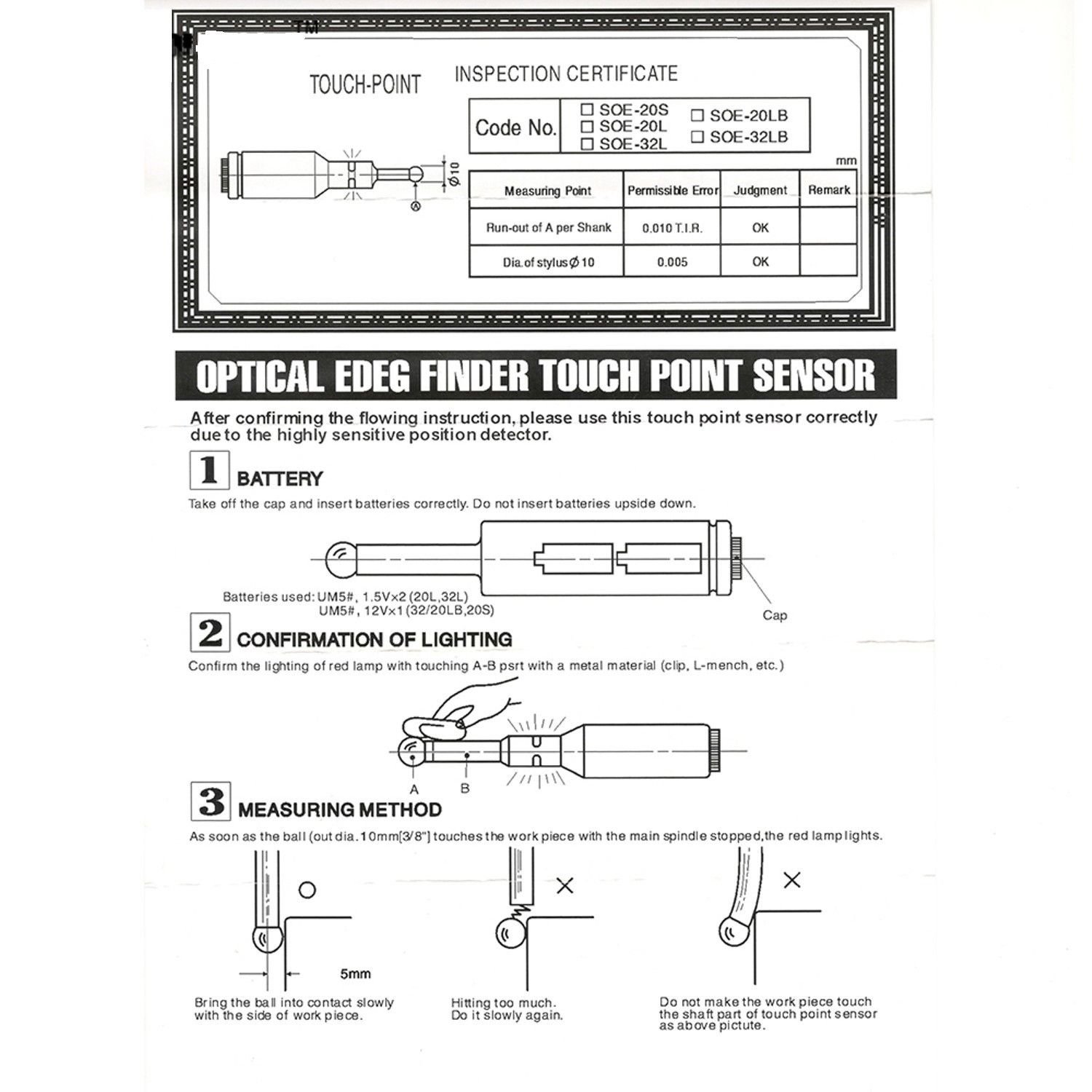 20mm Precision Electronic Digital Edge Finder With LED and Sound End ...