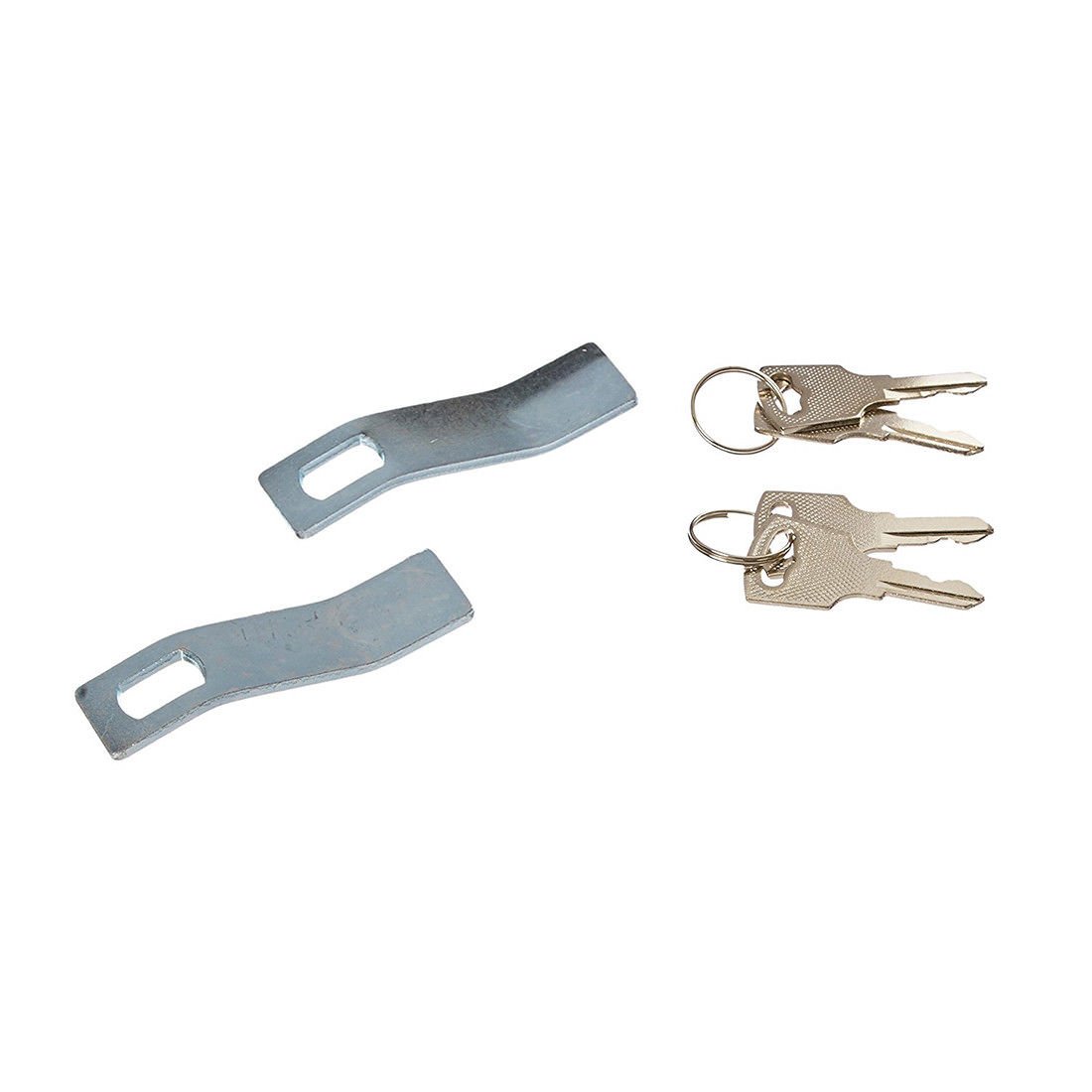 Cabinet Door L Shaped Handle Silver Tone Metal Key Locks 2 Pcs