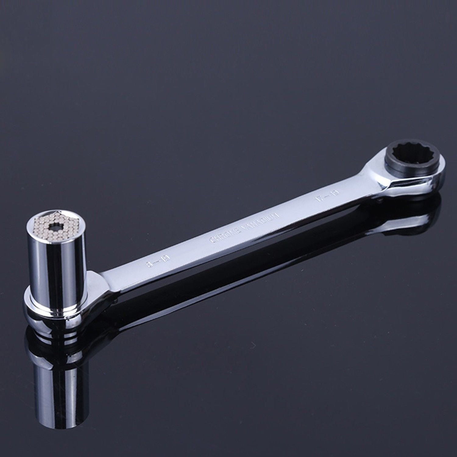 17x19mm reversible ratcheting wrench with universal multifunctional 7 ...