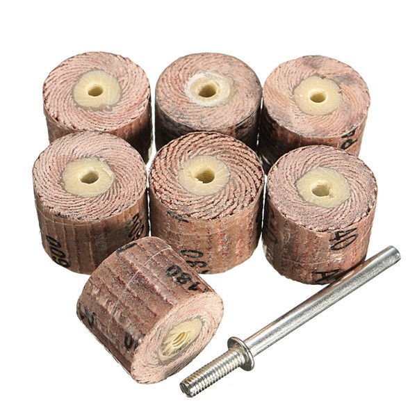 7pcs Flap Sanding Wheel 80-600 Grit With a 1/8 Inch Mandrel fit Dremel ...