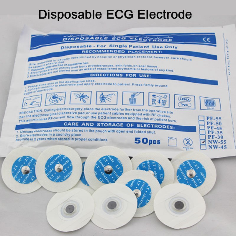Disposable 50pcs/Bag Sealed Electrode Pads Patches Home ECG EKG Heart ...