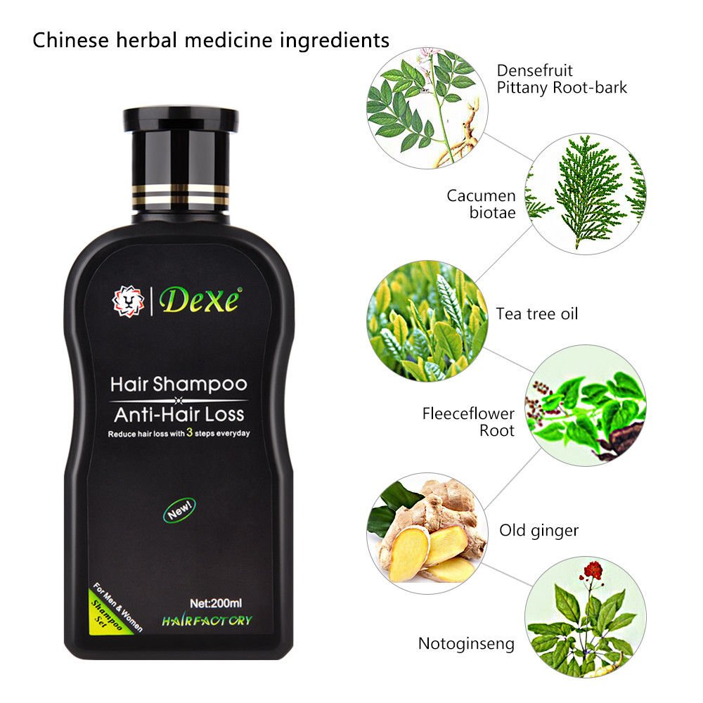 Anti Hair Loss 200ml Dexe Shampoo Chinese Herbal Induce Regeneration Growth