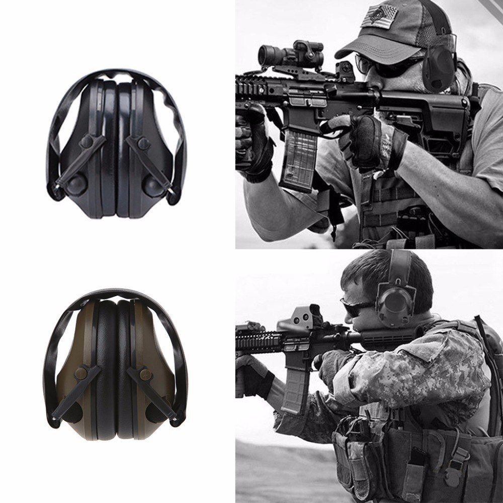 Electronic Ear Muffs Hearing Protection Anti Noise For Shooting Hunting ...