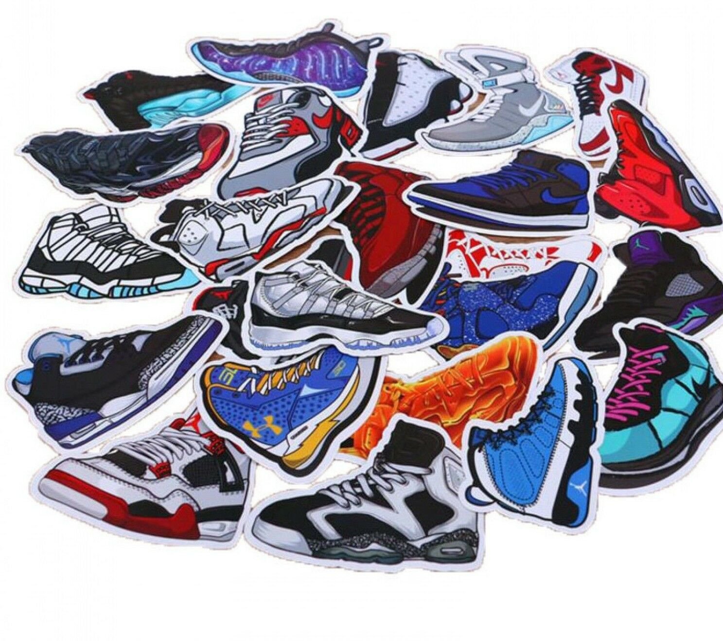 100pcs/pack Mixed Cartoon Jordan SNEAKER Stickers For Notebook Bike ...