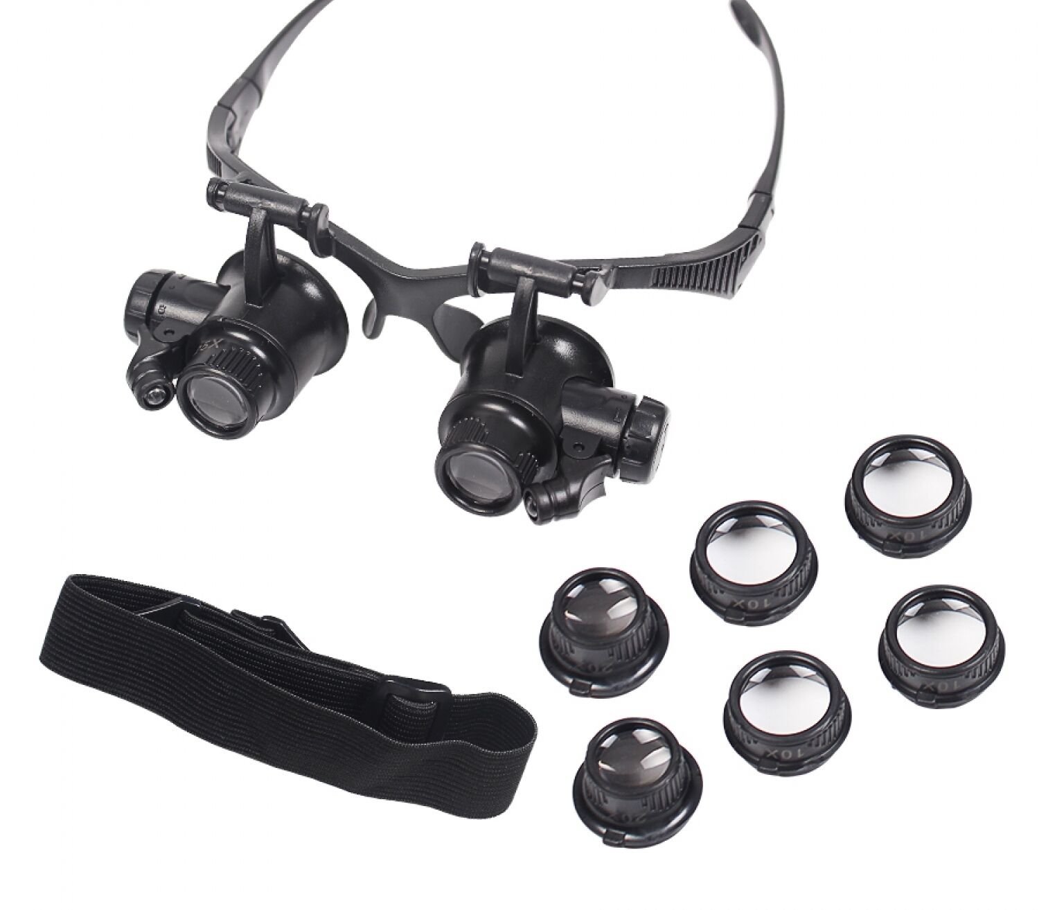 Headband 10X 15X 20X 25X LED Light Glasses Magnifier Watchmaker Jewelry ...