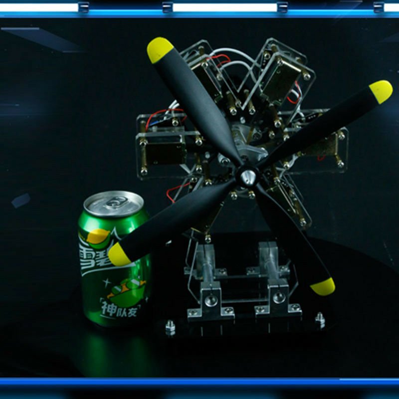 New Model Star engine electromagnet engine Double cylinder startable ...