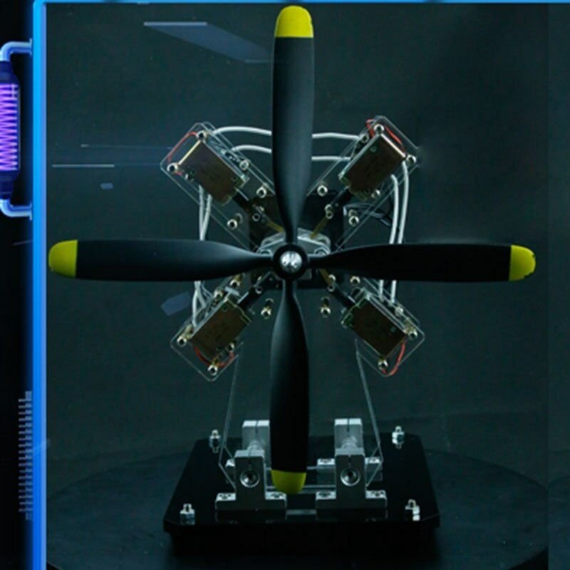 New Model Star engine electromagnet engine Double cylinder startable ...