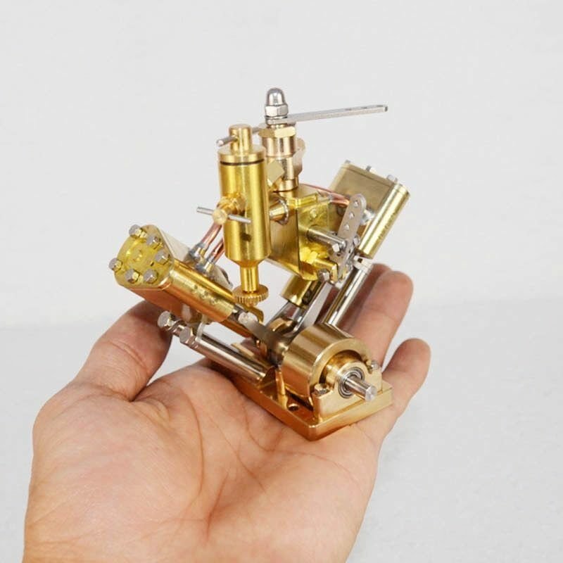 Two-cylinder reciprocating steam engine model Steam boat engine ...