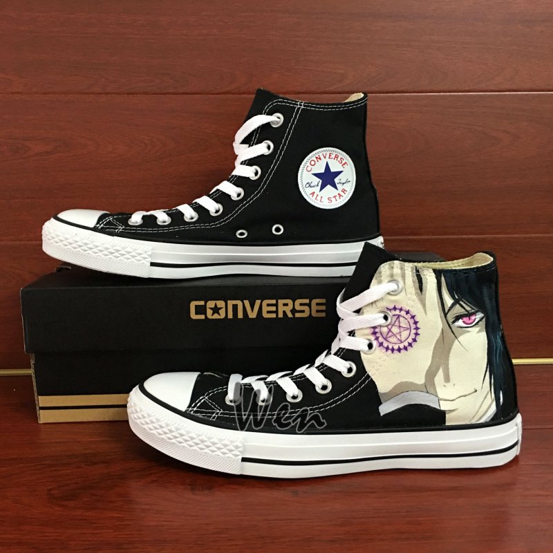 Custom Shoes Converse All Star Gaara Naruto Sebastian Black Butler Hand ...