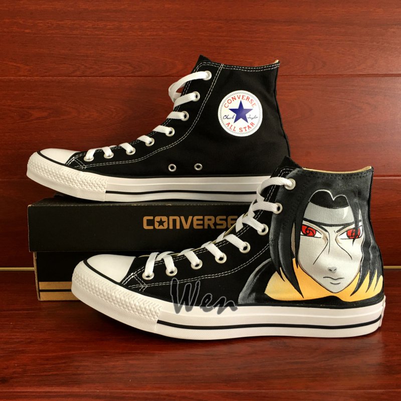 Custom Anime Naruto Uchiha Sasuke Itachi Converse All Star Hand Painted ...