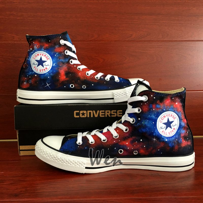 Hand Painted Converse Shoes Nebula Galaxy Universe Original Design ...