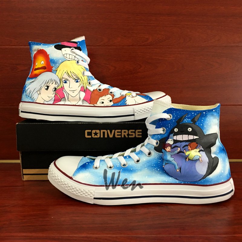 Custom Converse Howl's Moving Castle Totoro Hand Painted Shoes Unique ...