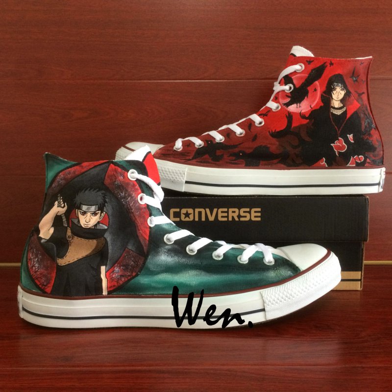 Naruto Shippuuden Itachi Shisui Hand Painted Shoes Converse All Star ...