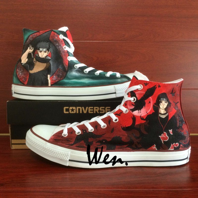 Naruto Shippuuden Itachi Shisui Hand Painted Shoes Converse All Star ...
