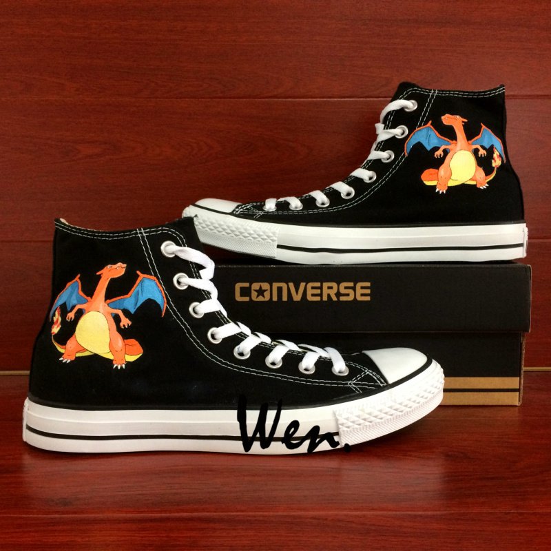 Pokemon Charizard Shoes Converse All Star Hand Painted Canvas Sneakers ...