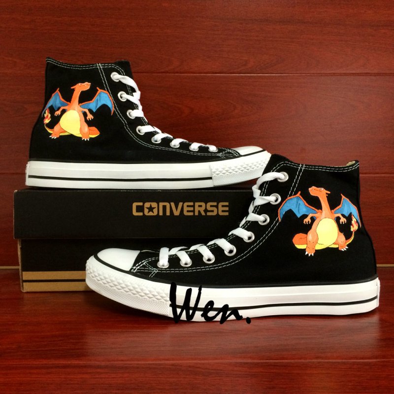 Pokemon Charizard Shoes Converse All Star Hand Painted Canvas Sneakers ...
