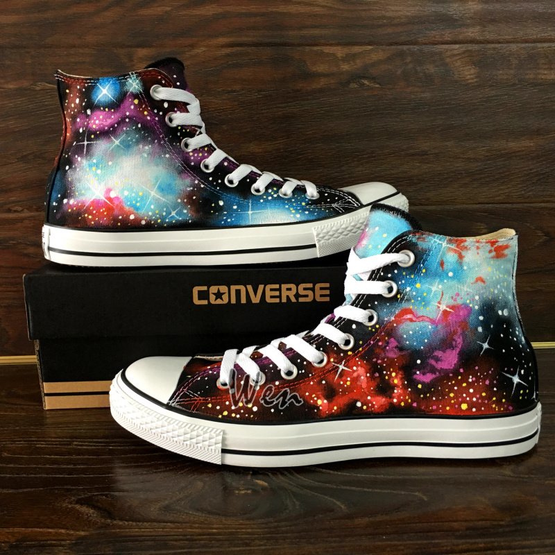 Original Design Galaxy Nebular Hand Painted Shoes Unisex Converse ...