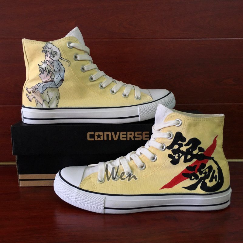 Design Anime Converse Shoes Gintama Hand Painted Canvas Sneakers Unisex ...