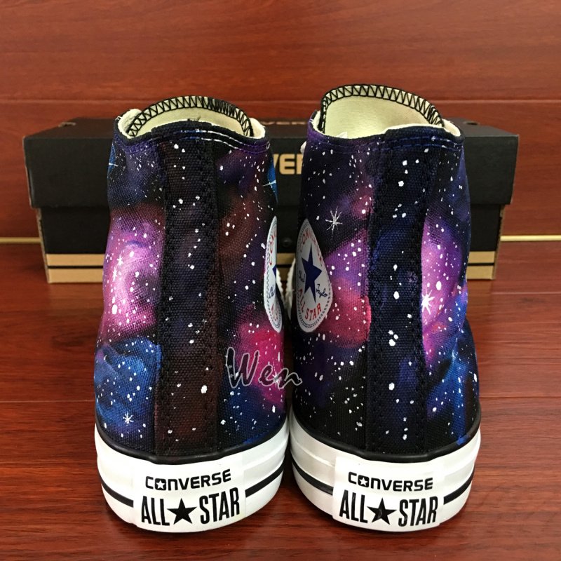 Original Converse Design Galaxy Stars Hand Painted Shoes High Top ...