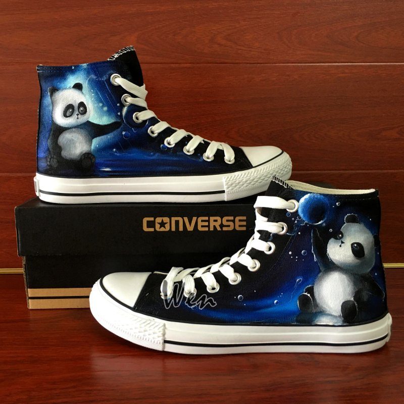 Night Sky Panda Original Design Converse All Star Shoes Hand Painted ...