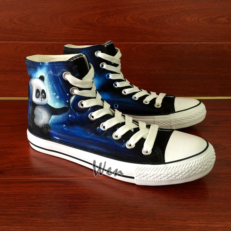Night Sky Panda Original Design Converse All Star Shoes Hand Painted ...