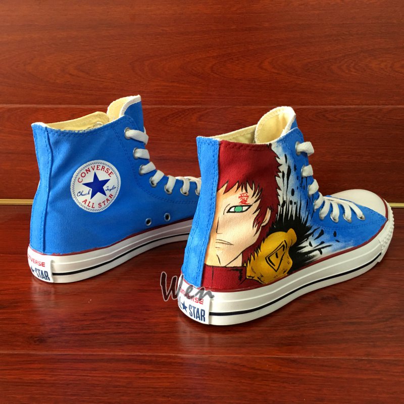 Custom Design Naruto Shoes Anime Converse Gaara Hand Painted Canvas ...