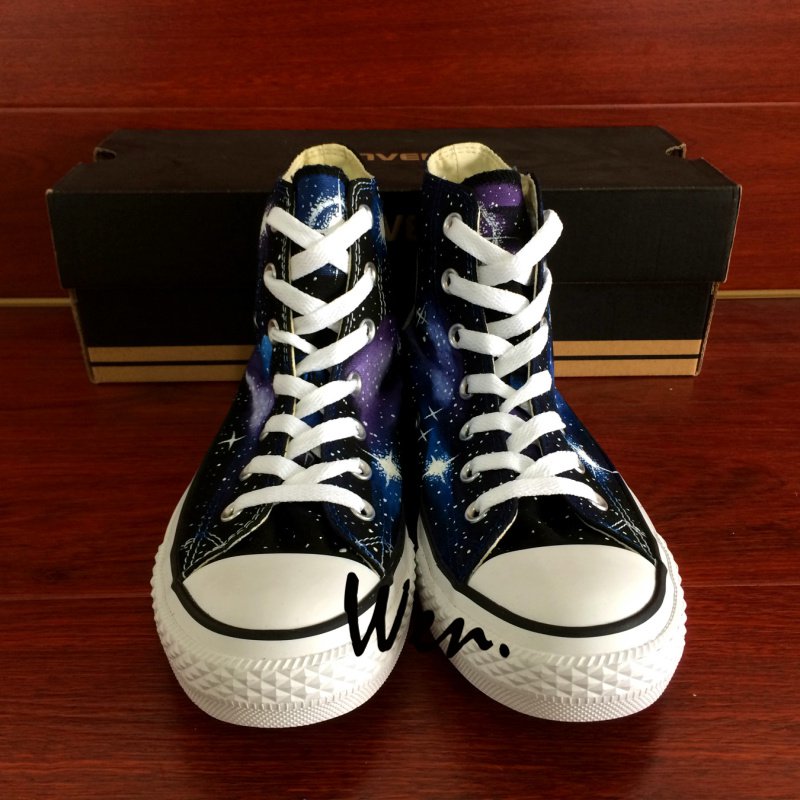 Galaxy Nebular Space Stars Original Design Hand Painted Shoes Unisex ...