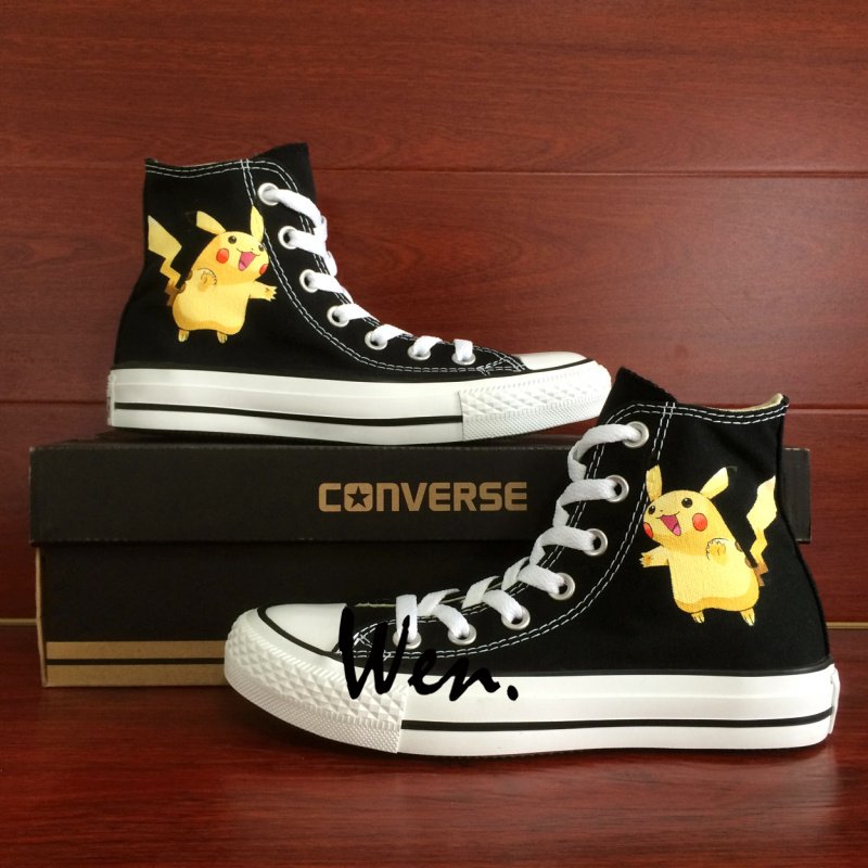 Custom Design Pikachu Anime Pokemon Hand Painted Converse Shoes Canvas ...