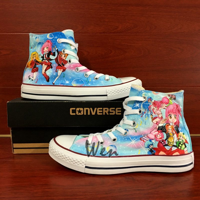 Hand Painted Shoes Anime Shugo Chara Design Converse All Star Women ...