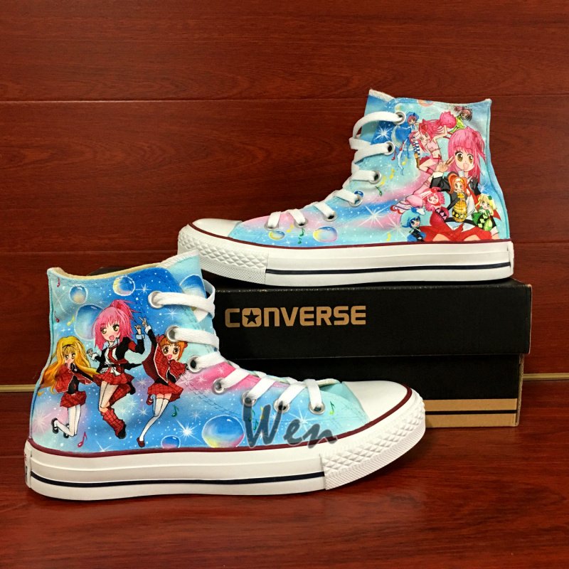 Hand Painted Shoes Anime Shugo Chara Design Converse All Star Women ...