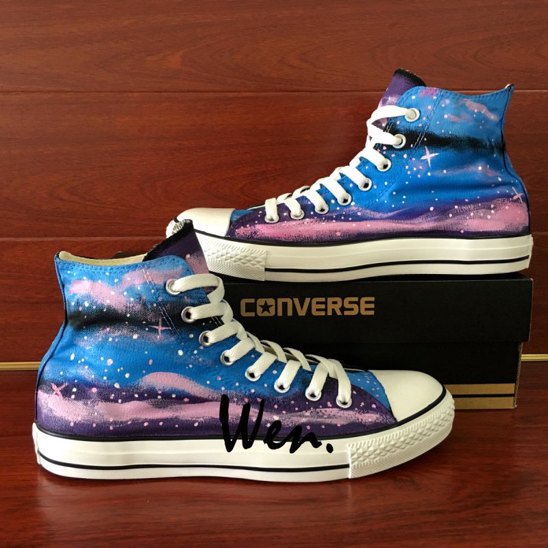 Original Converse All Star Hand Painted Shoes Galaxy Stars Milky Way ...