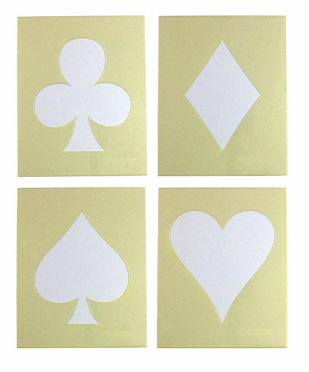 Playing Card Suits -4 Piece Stencil Set 14 Mil 8" X 10" Painting ...