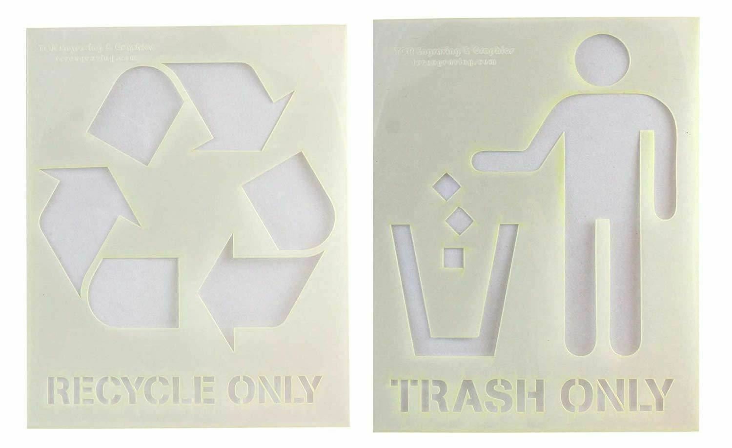 Recycle-Trash -With Words- 2 Piece Stencil Set 14 Mil 18" X 24 ...