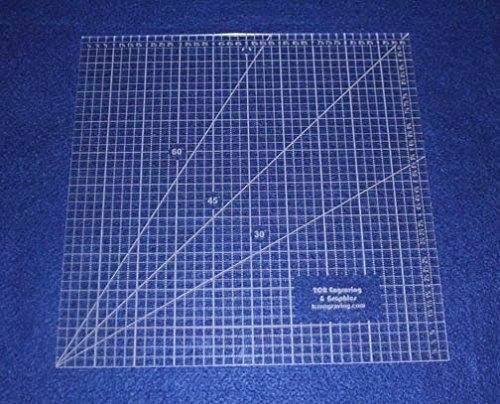 Square Ruler 10". - Clear Acrylic - Quilting/Sewing - Template 1/8"