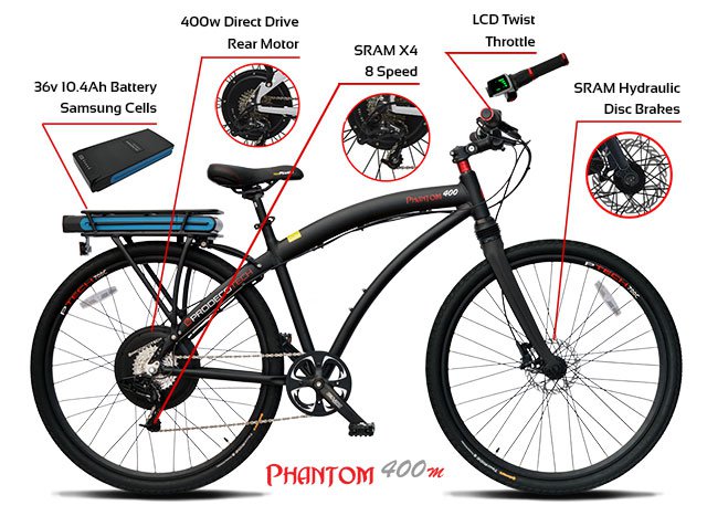 Prodecotech Phantom Monoshock 400 Watt Motor e-Bike