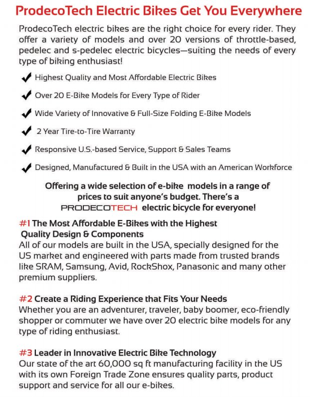 Prodecotech Stride 300 Watt 8-Speed Folding Frame Hybrid eBike