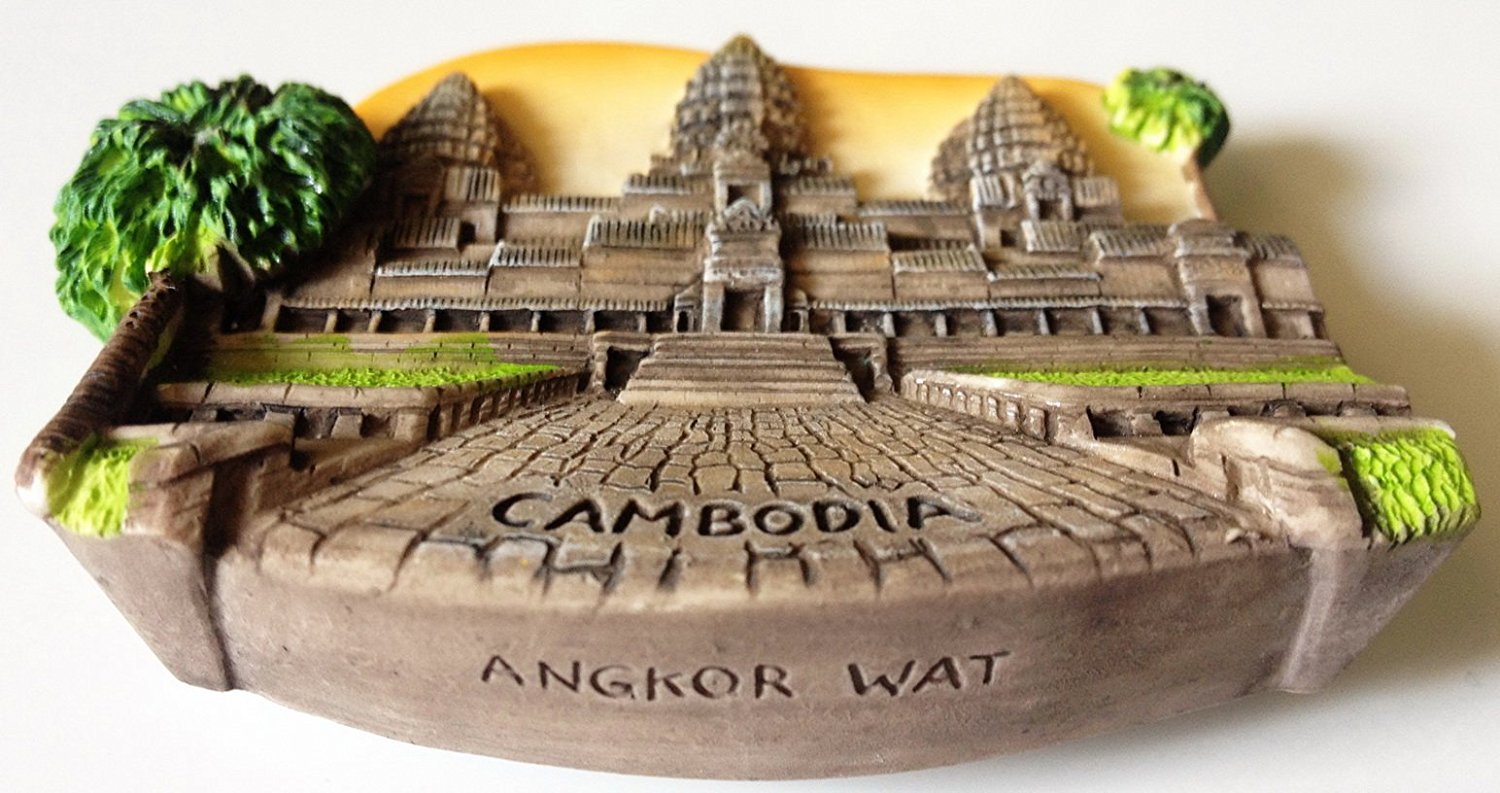 Angkor Wat CAMBODIA Khmer High Quality Resin 3D fridge magnet