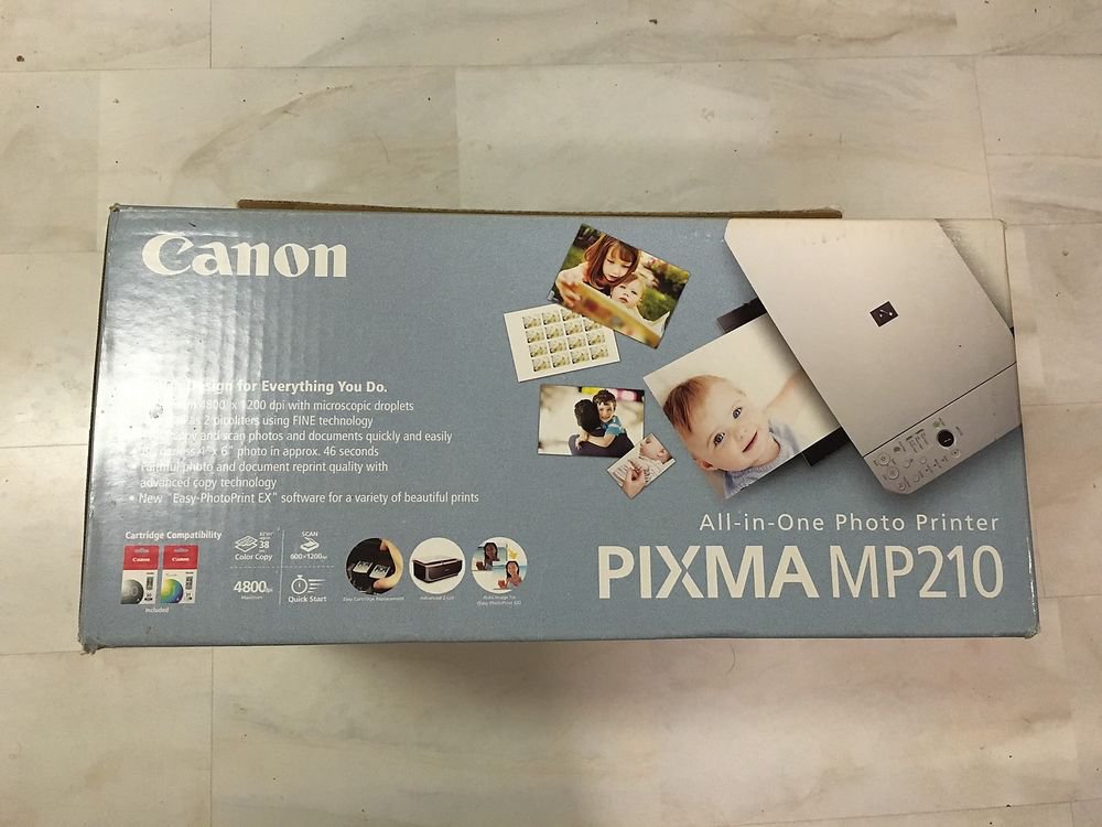 New Canon PIXMA MP210 All-In-One Photo Inkjet Color Printer Scanner ...