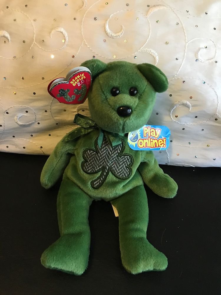 TY BEANIE BABIES LUCKIER THE IRISH BEAR 2.0 BEANIE BABY NEW WITH TAG MINT