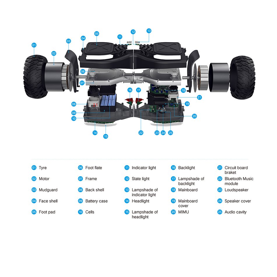 Evercross Shadow Hoverboard Self Balancing Electric Scooter Bluetooth ...