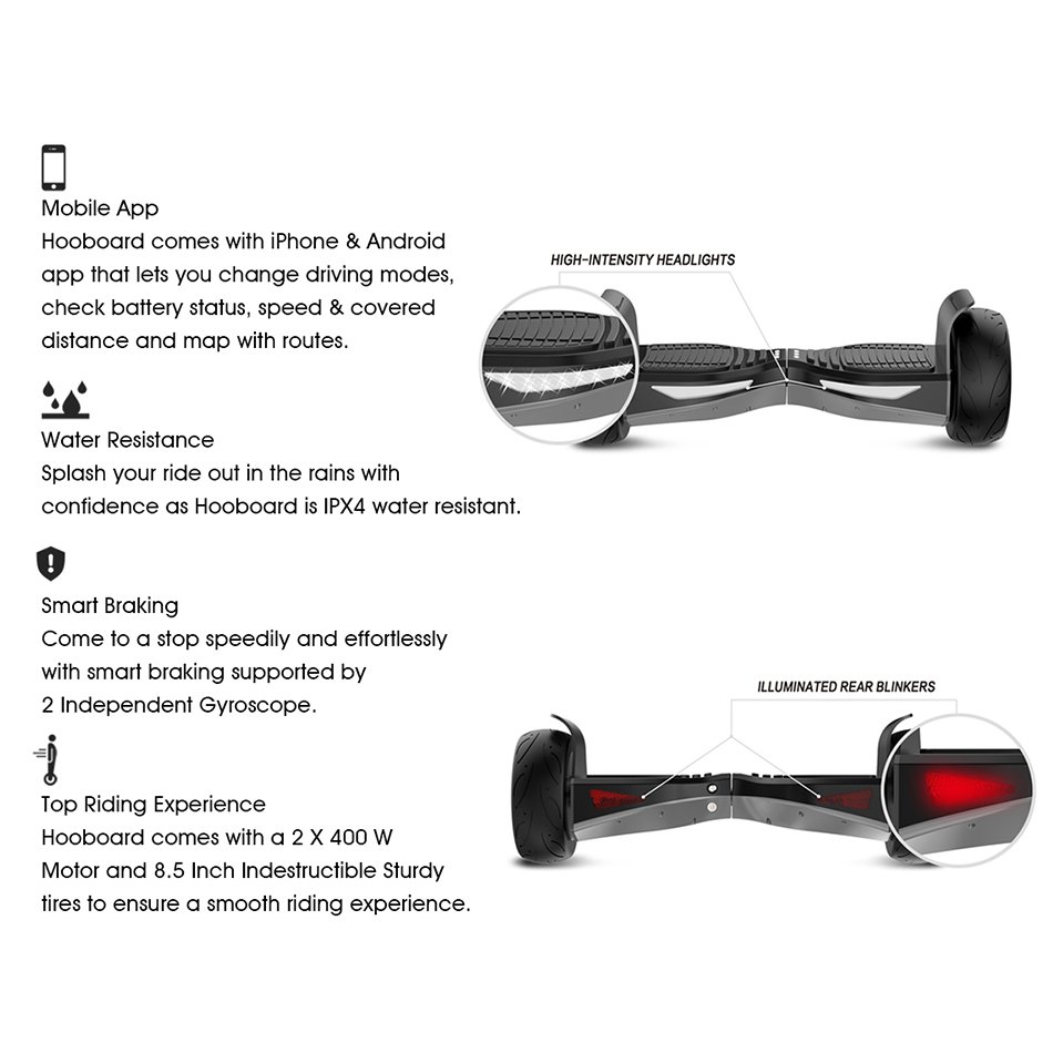 Evercross Shadow Hoverboard Self Balancing Electric Scooter Bluetooth ...