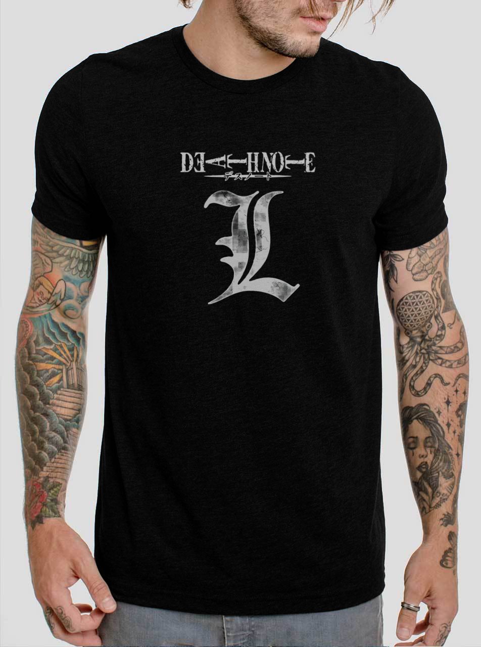 Death Note L Black T-Shirt, T-Shirts for Men