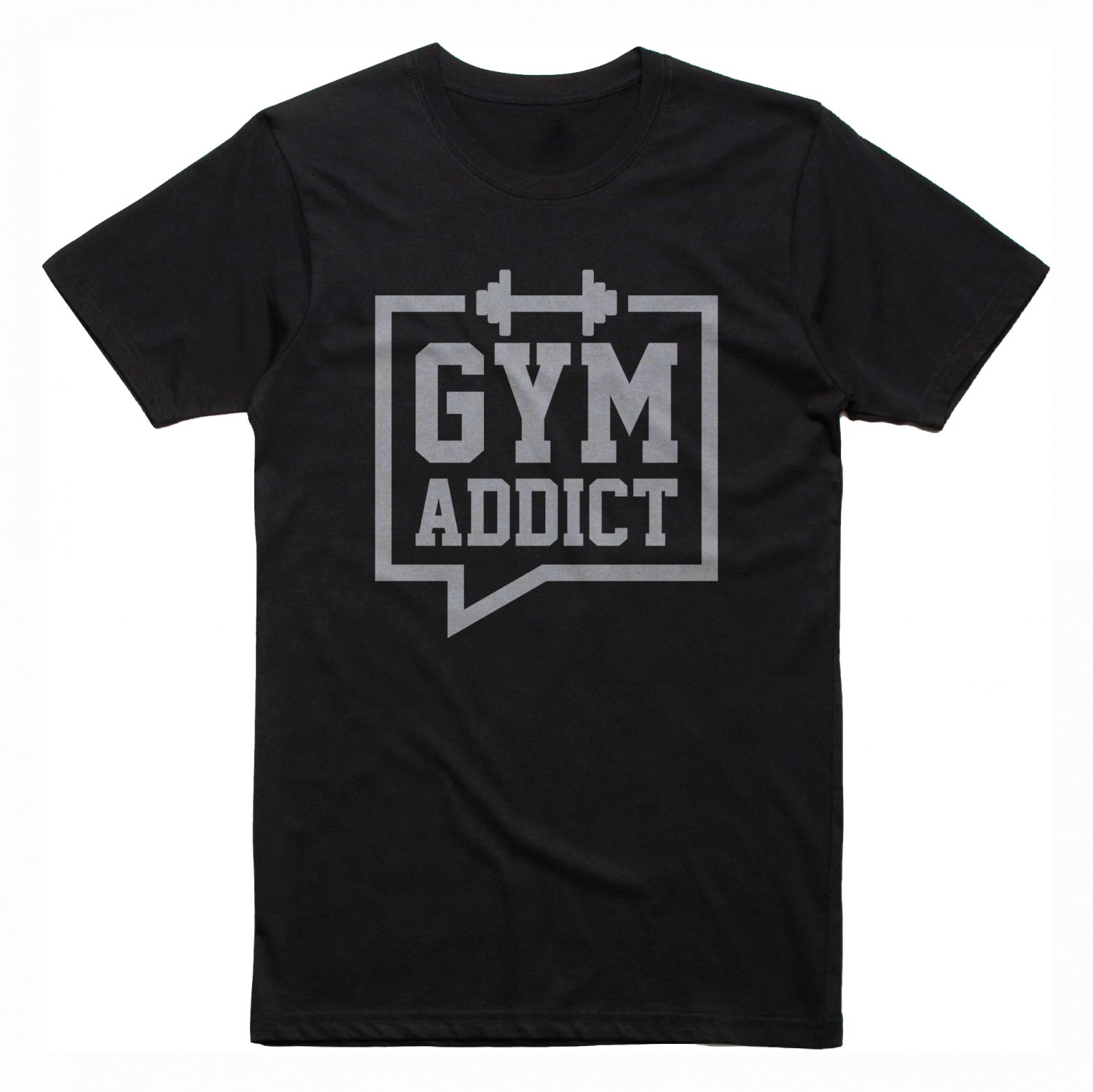 Gym Addict Fitness Gym Muscle Workout Motivation Black T-Shirt, T ...