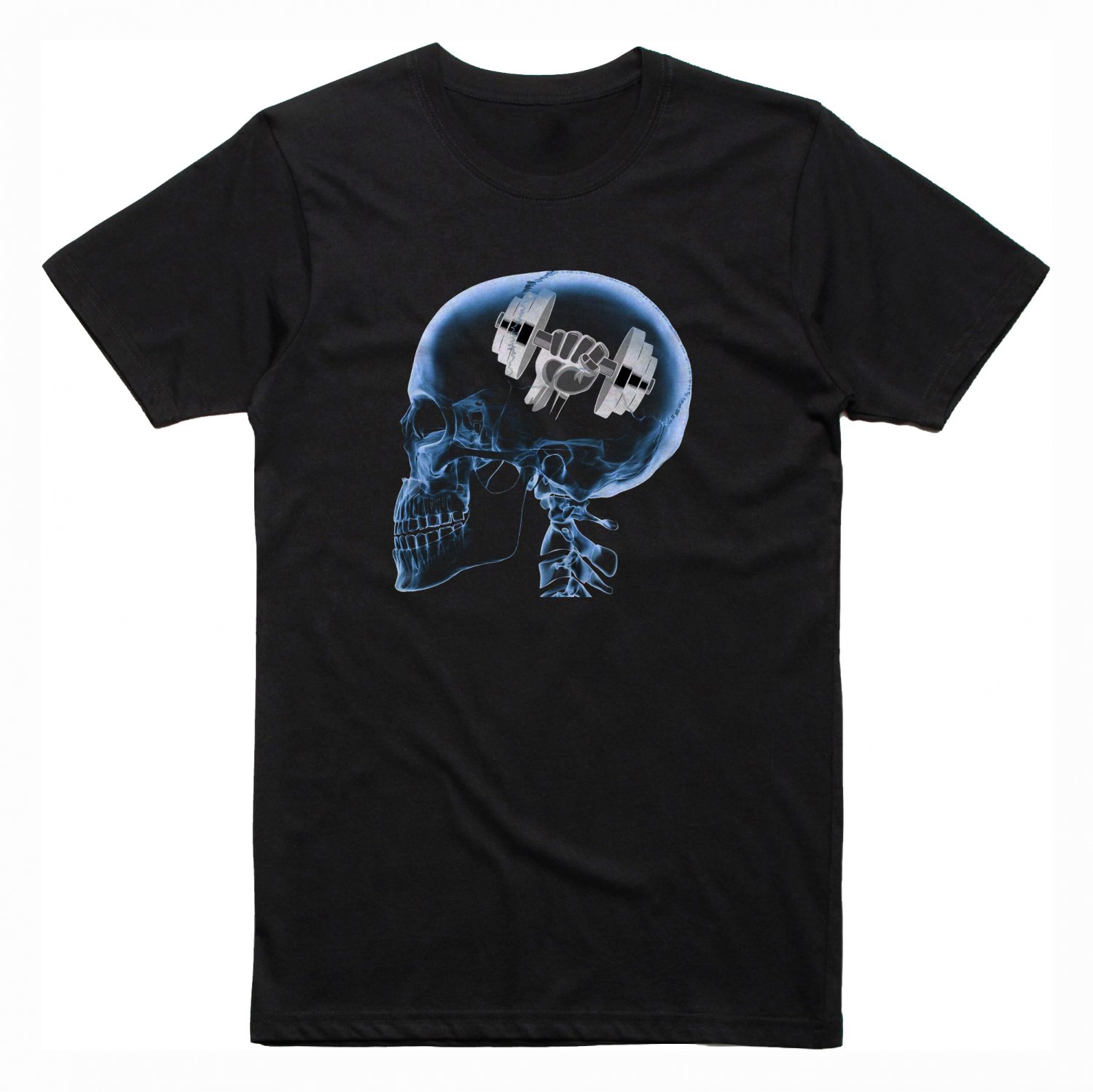 Dumbbell Brain, Gym Addict, Boddybulider Black T-Shirt, Gym Addict Shirts