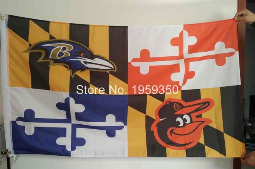 Baltimore Ravens Baltimore Orioles Maryland Flying Flag Banner Flying ...