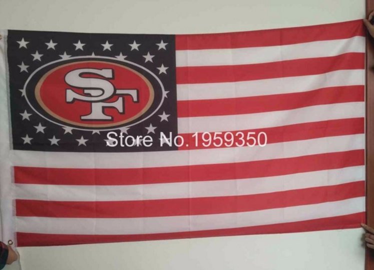 San Francisco 49ers flag banner with modified US Flag 3ft x 5ft ...