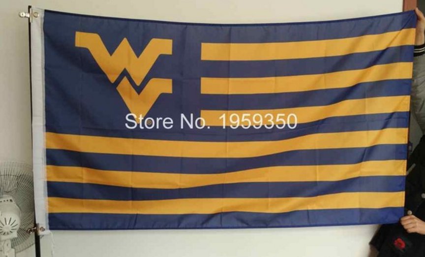 West Virginia Mountaineers stripes Flag 3ft x 5ft Polyester NCAA Banner ...